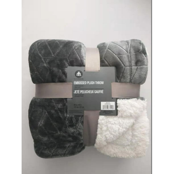 hometrends Embossed Sherpa Throw - Walmart.ca