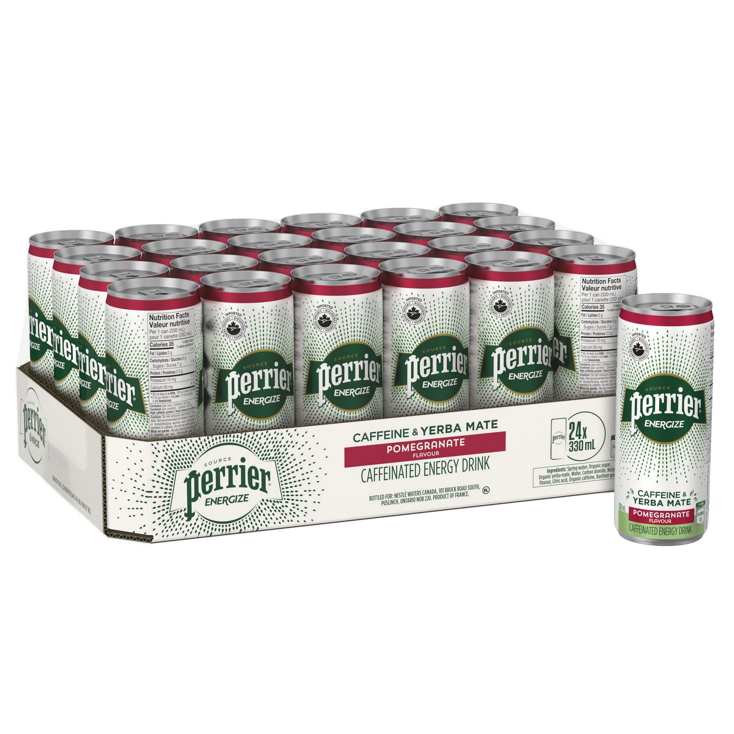 PERRIER Energize Organic Pomegranate Flavoured Carbonated Energy Drink ...