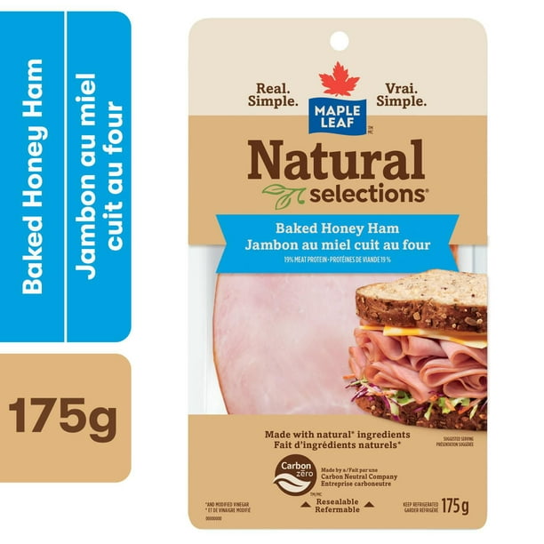 Maple Leaf Natural Selections Sliced Baked Honey Deli Ham, 175 g ...