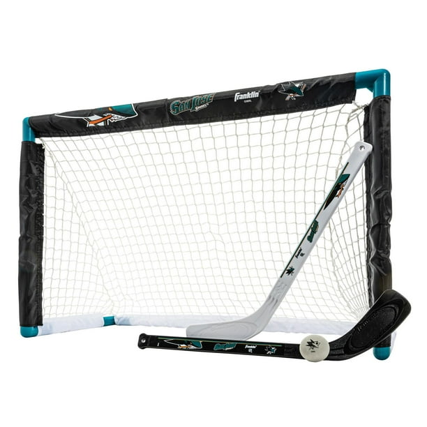 Franklin Sports NHL Sharks Mini Hockey Set - Kids Indoor Knee Hockey ...