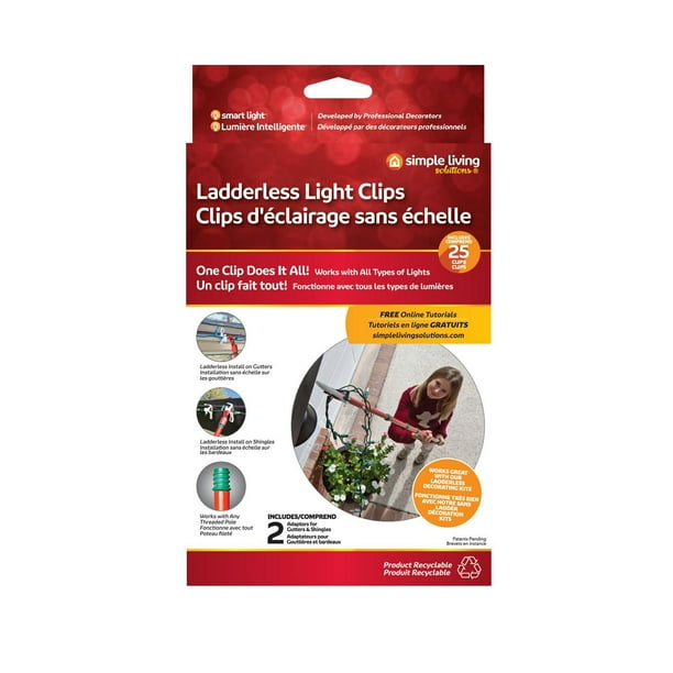Simple Living Solution's Ladderless Light Clips 25-Count Seasonal Light ...