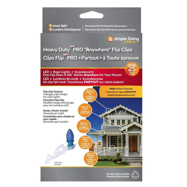 Simple Living Solution's Max Pro Anywhere Flip Clips 25-Count Seasonal ...