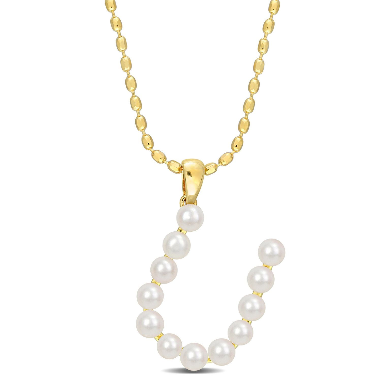 Click here for Miabella Cultured Freshwater Pearl Yellow Plated S... prices
