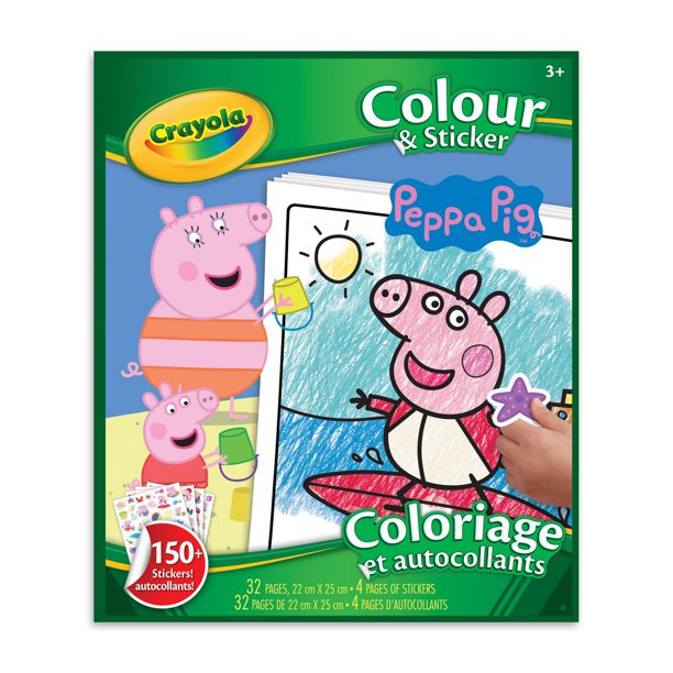 Crayola Colour & Sticker, Peppa Pig, Includes 32 colouring pages and 4 ...