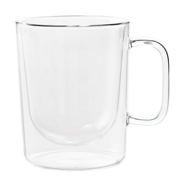 Safdie & Co. Premium Barista Glass Coffee Mugs with Handle, Transparent ...