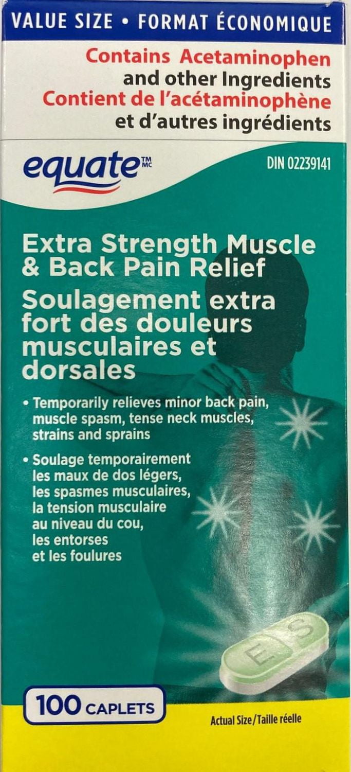 Equate Extra Strength Muscle & Back Pain Relief, 100 caplets - Walmart.ca