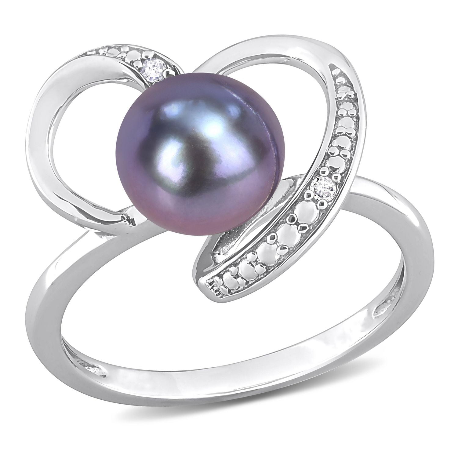 Click here for Miabella Black Freshwater Cultured Pearl And Diamo... prices