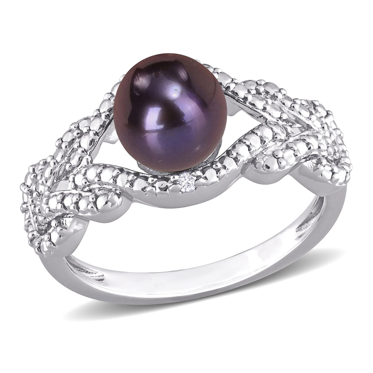 Click here for Miabella Black Freshwater Cultured Pearl And Diamo... prices