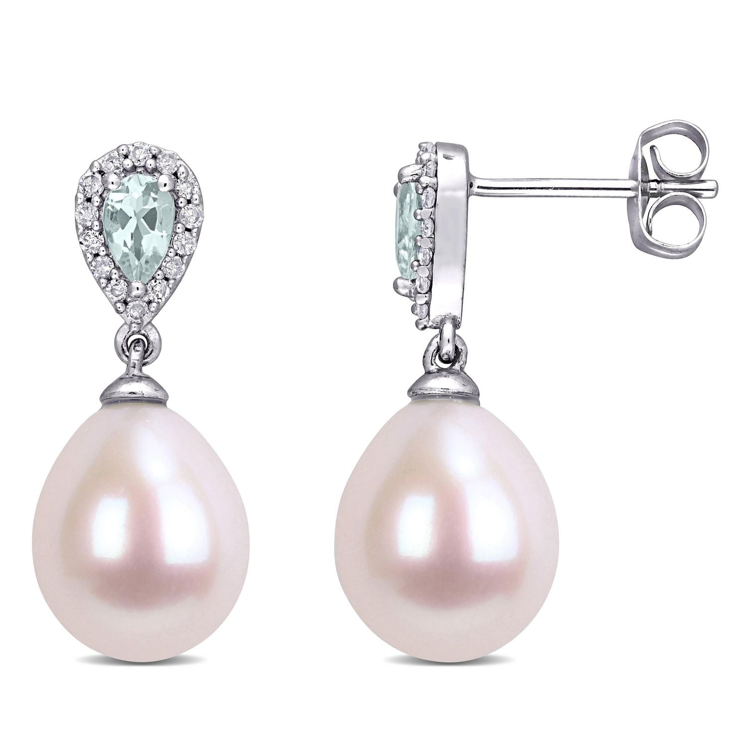 Click here for Miabella Freshwater Cultured Pearl Aquamarine And... prices
