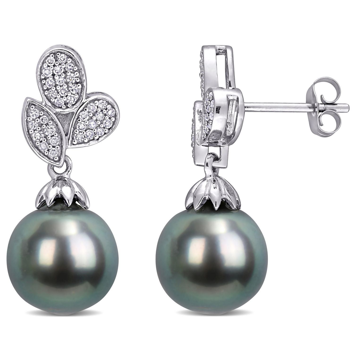 Click here for Miabella Tahitian Cultured Pearl And 1/5 Carat T.... prices