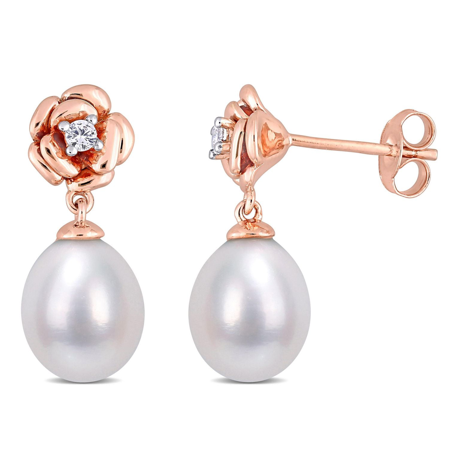 Click here for Miabella Freshwater Cultured Pearl And 1/8 Carat T... prices