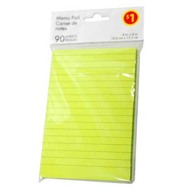 4x6 Neon Ruled Memo Pad 90 sheet - Walmart.ca