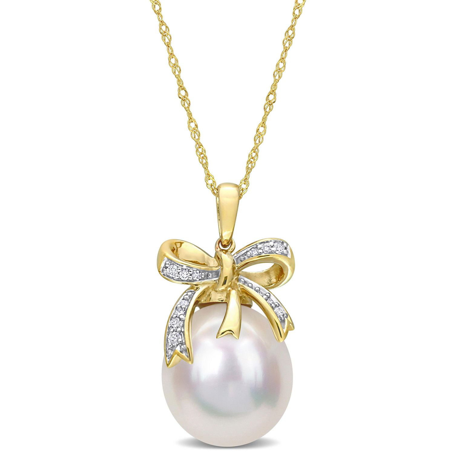 Click here for Miabella South Sea Cultured Pearl And 1/10 Carat T... prices