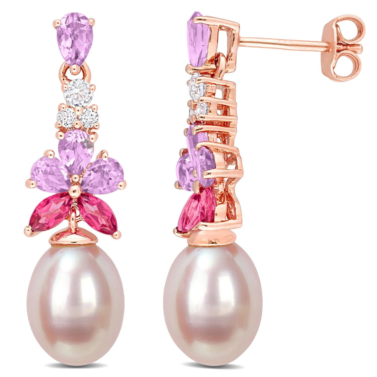 Click here for Miabella Pink Cultured Freshwater Pearl Rose De Fr... prices