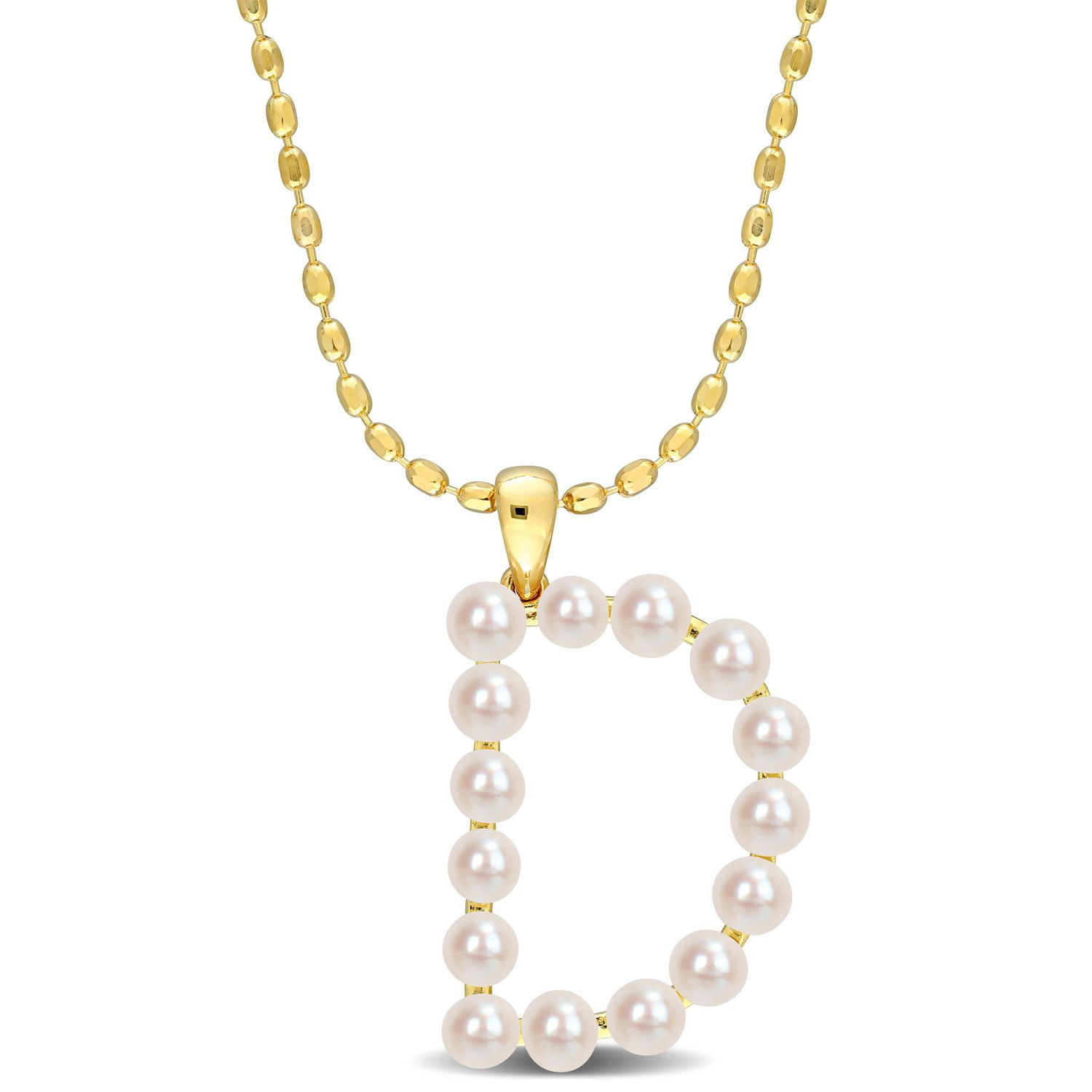 Click here for Miabella Cultured Freshwater Pearl Yellow Plated S... prices