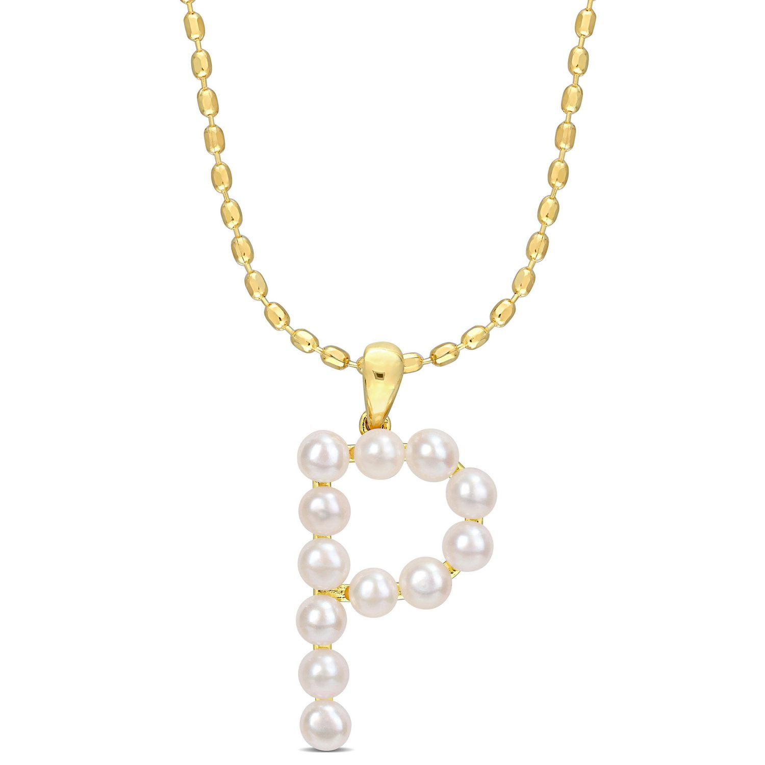 Click here for Miabella Cultured Freshwater Pearl Yellow Plated S... prices