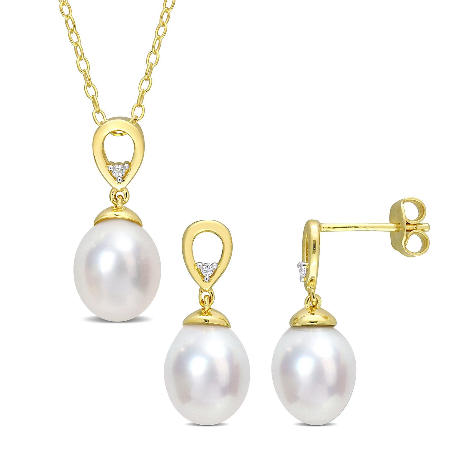 Click here for Miabella 2-Piece South Sea Cultured Pearl And Whit... prices