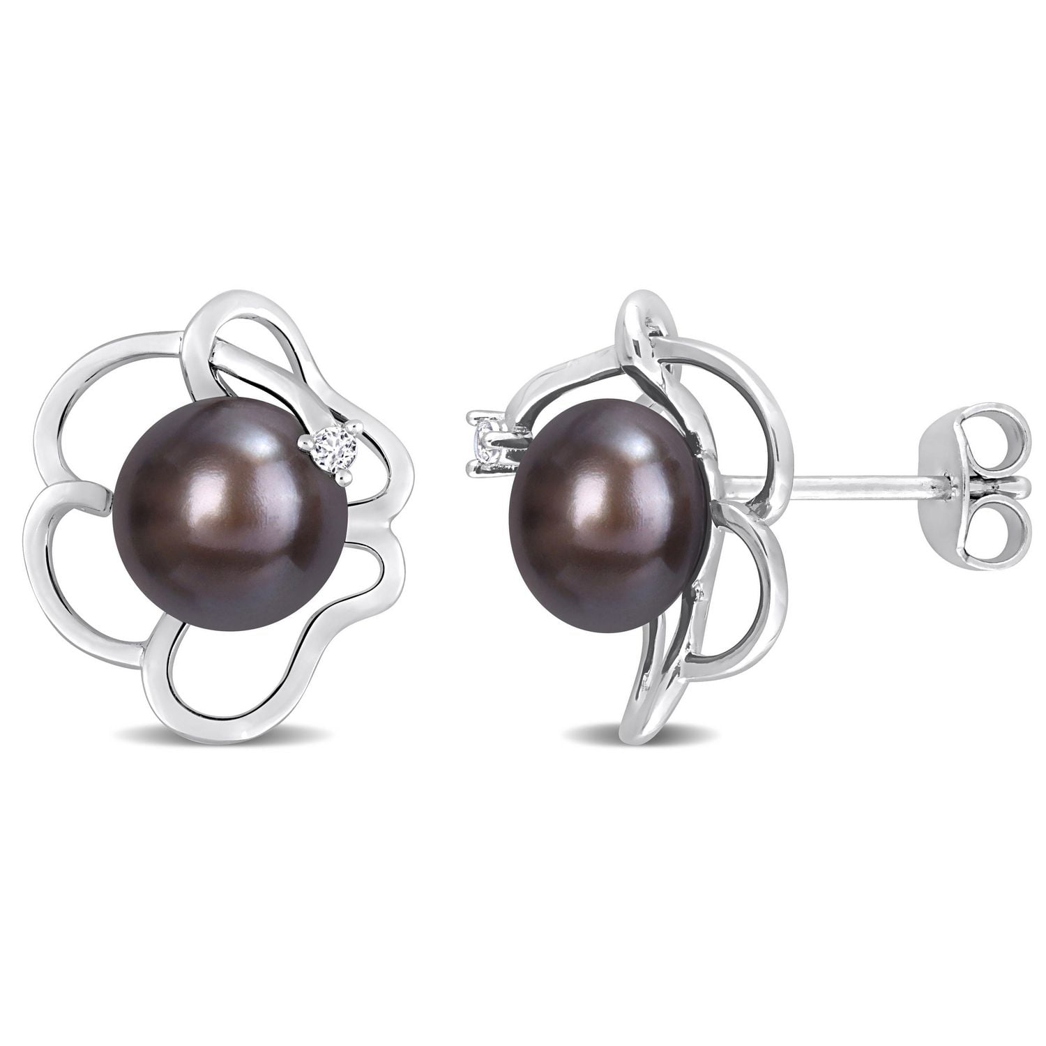 Click here for Miabella Black Freshwater Cultured Pearl And White... prices