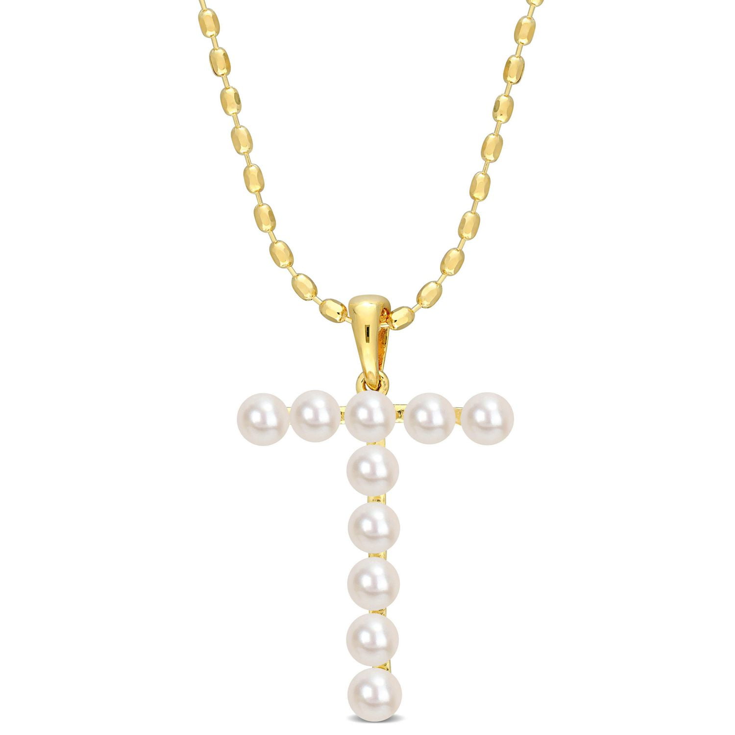 Click here for Miabella Cultured Freshwater Pearl Yellow Plated S... prices