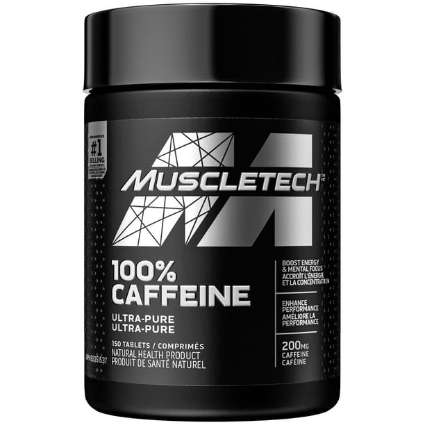 MuscleTech 100% Caffeine PreWorkout Energy Pills, Mental Focus + Energy ...