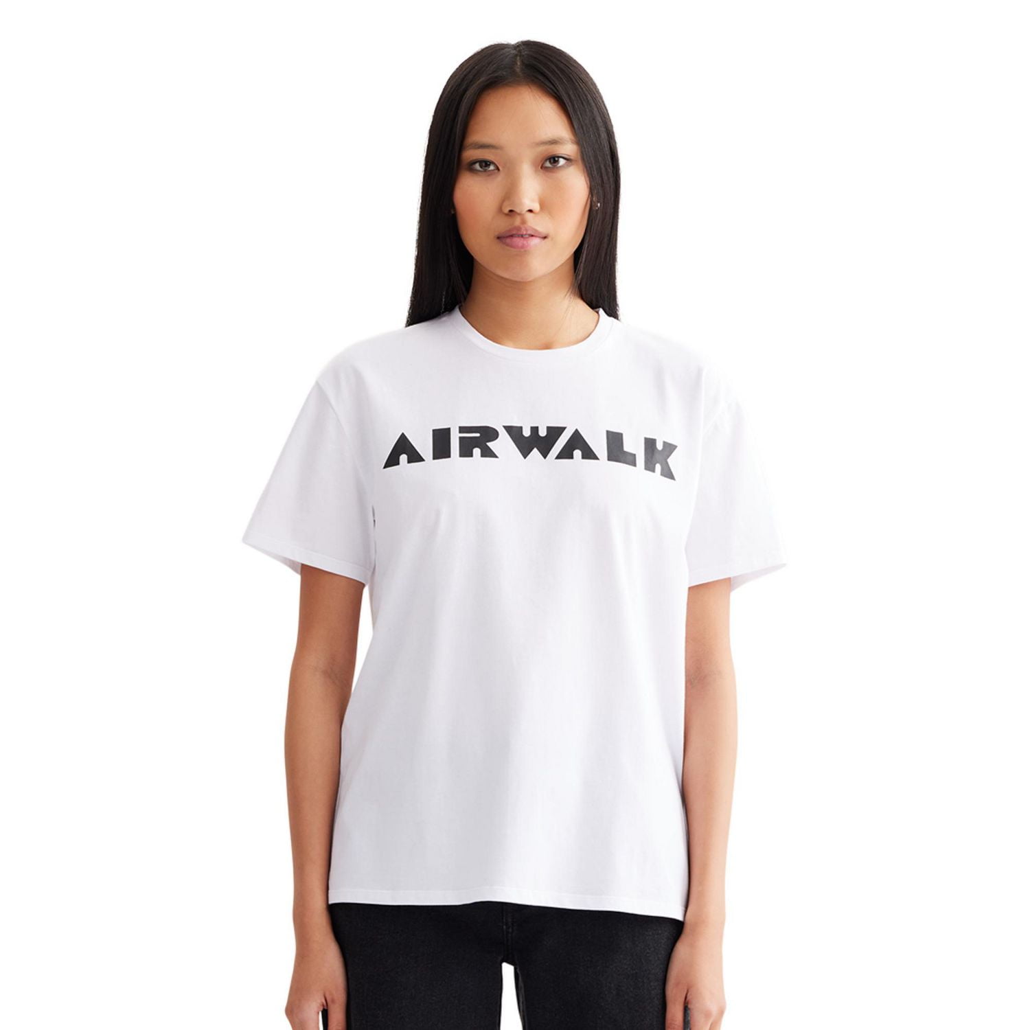 Click here for Airwalk Womens Short Sleeve Logo Tee In White M prices