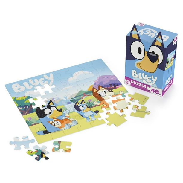 Bluey, 48-Piece Jigsaw Puzzle with Cute Ear Gift Box Bingo and Bluey ...