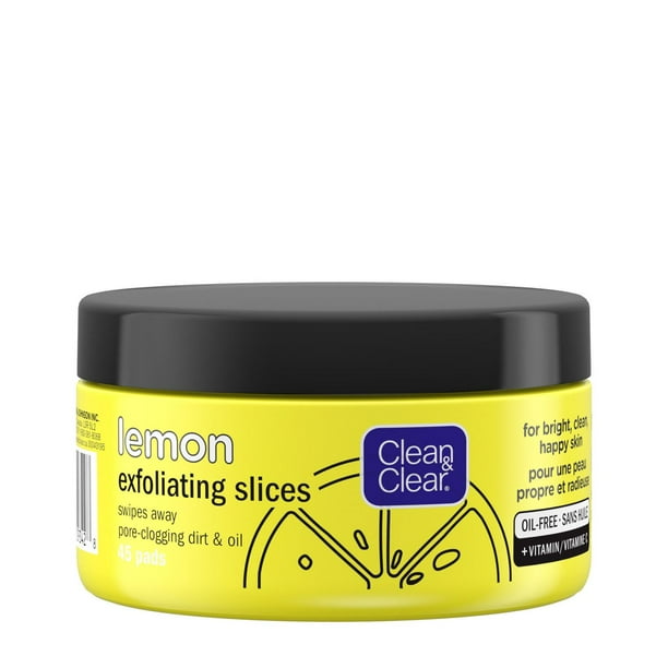 Clean & Clear Lemon Exfoliating Face Cleansing Pads with Vitamin C ...
