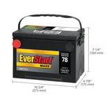 EverStart AUTO MAXX-78N 12 Volt, Auto Battery, Group 78, 800 CCA, Group ...