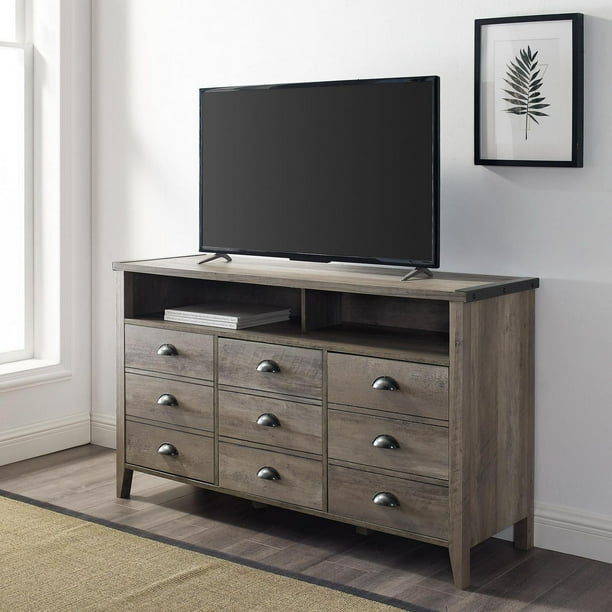 Modern Farmhouse TV Console with Storage Cabinets for TV's up to 56 ...