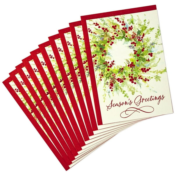 Hallmark Holiday Cards Pack, Season's Greetings (10 Cards with ...