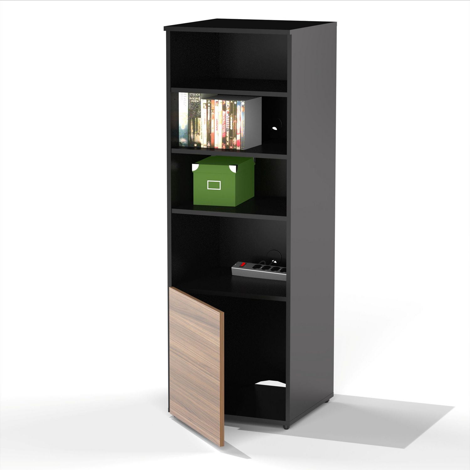 Nexera Next Bookcase, Black And Walnut | Walmart Canada