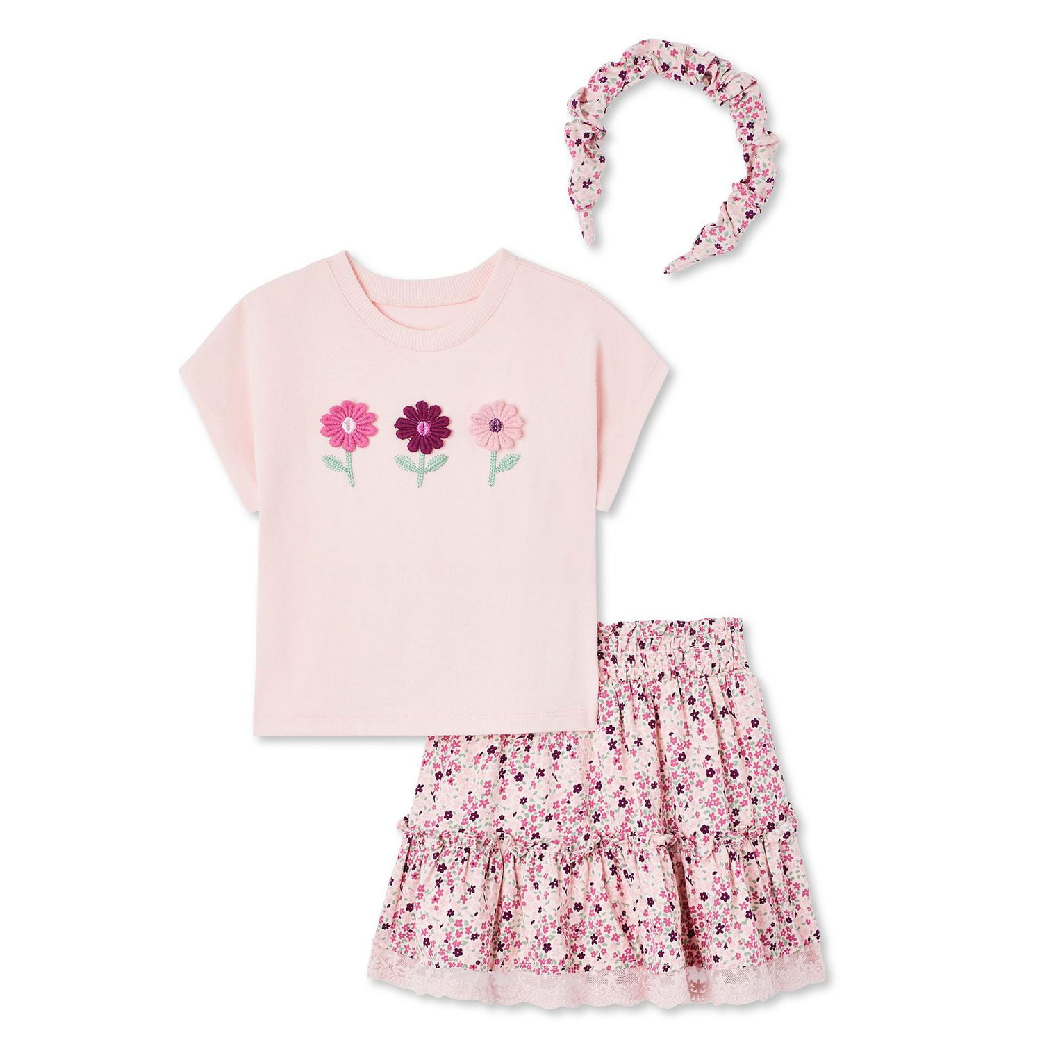 George Toddler Girls' Skort 3-Piece Set, Sizes 2T-5T - Walmart.ca