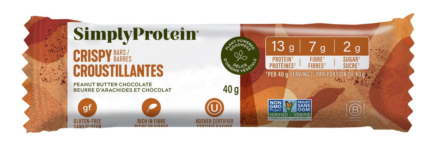Simply Protein Peanut Butter Chocolate Crispy Snack Bar 12 x 40g, SP PB ...