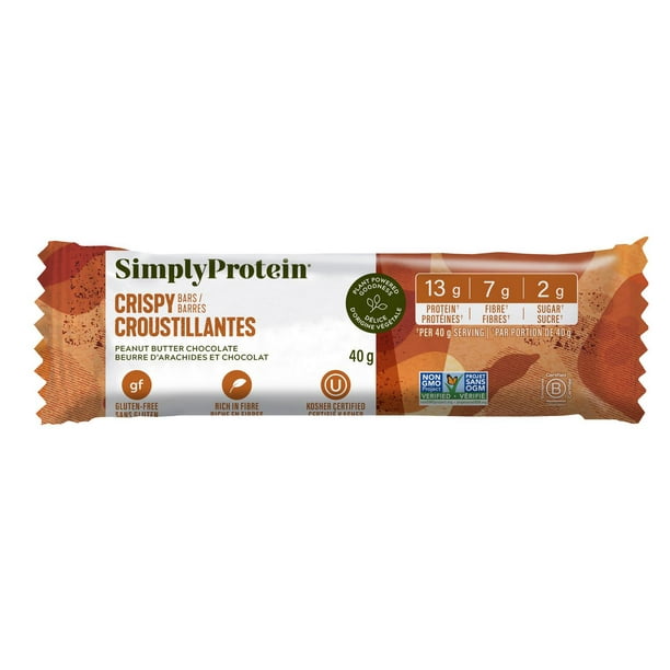 Simply Protein Peanut Butter Chocolate Crispy Snack Bar 12 x 40g, SP PB ...