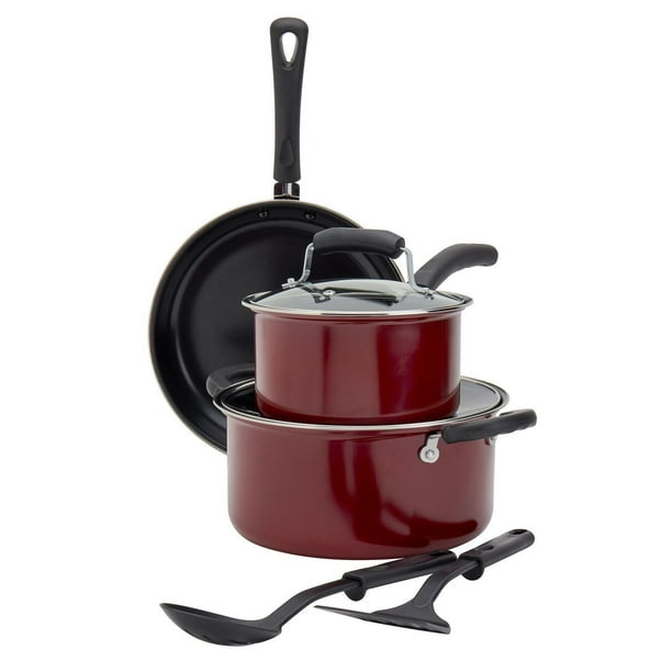 Basic Essentials 7Pc Non-Stick Steel Cookware Set - Walmart.ca
