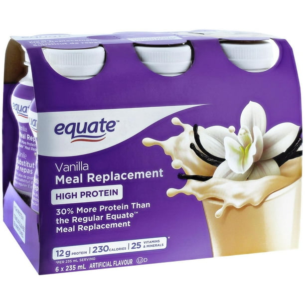 Equate High Protein Vanilla Meal Replacement, 6 x 235 mL - Walmart.ca