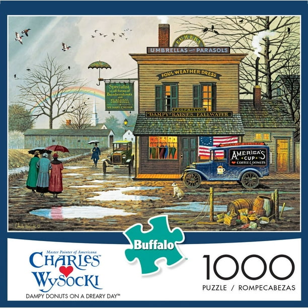 Buffalo Games Charles Wysocki Dampy Donuts on a Dreary Day 1000 Piece ...