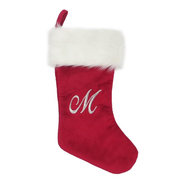 HOLIDAY TIME 19IN VELVET MONOGRAM STOCKING M - Walmart.ca