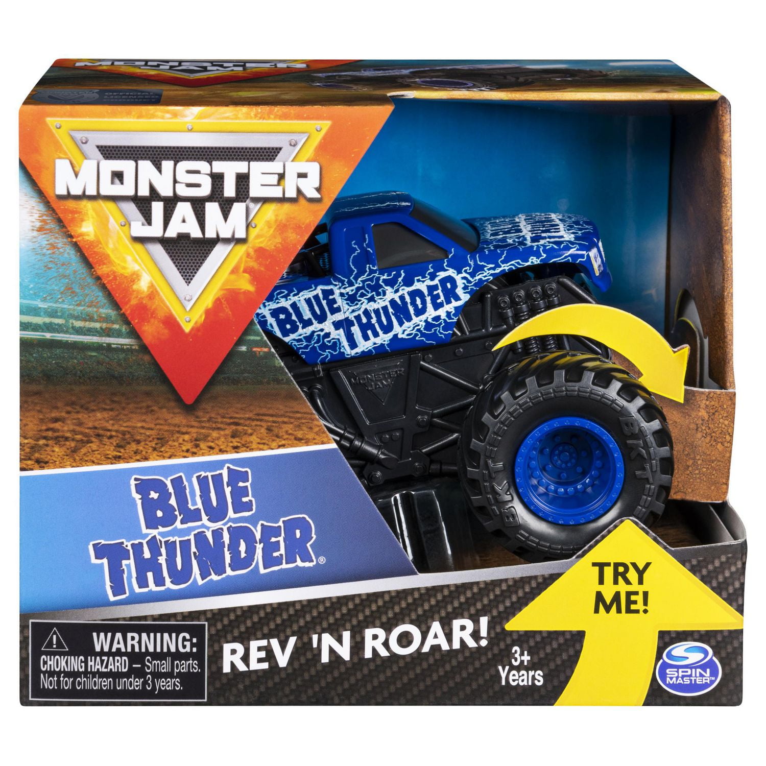 Monster Jam, Official Blue Thunder Rev ‘N Roar Monster Truck, 1:43 ...