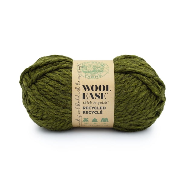 Lion Brand Wool-Ease Thick & Quick Recycled Olive Medium Light Acrylic ...