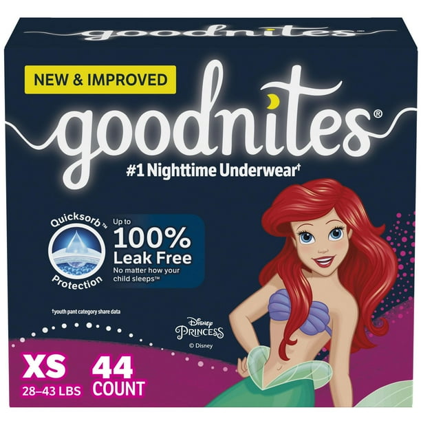 Goodnites Girls' Nighttime Bedwetting Underwear, Giga Pack, Size XS ...