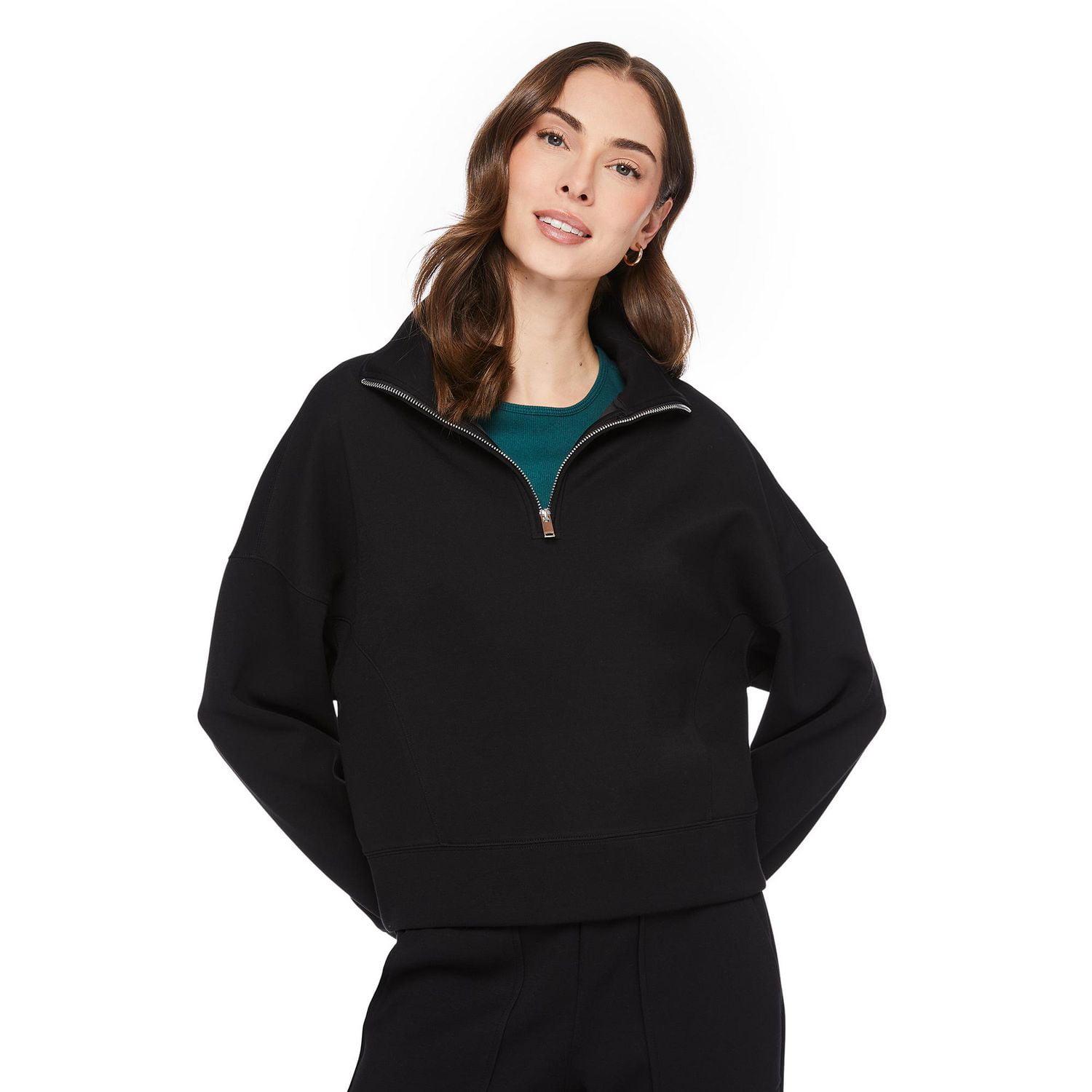Click here for George Womens Scuba Quarter-Zip Popover L prices