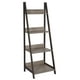 Hometrends Wood-look 4 Tier Shelves Brown Metal Ladder Bookshelf ...