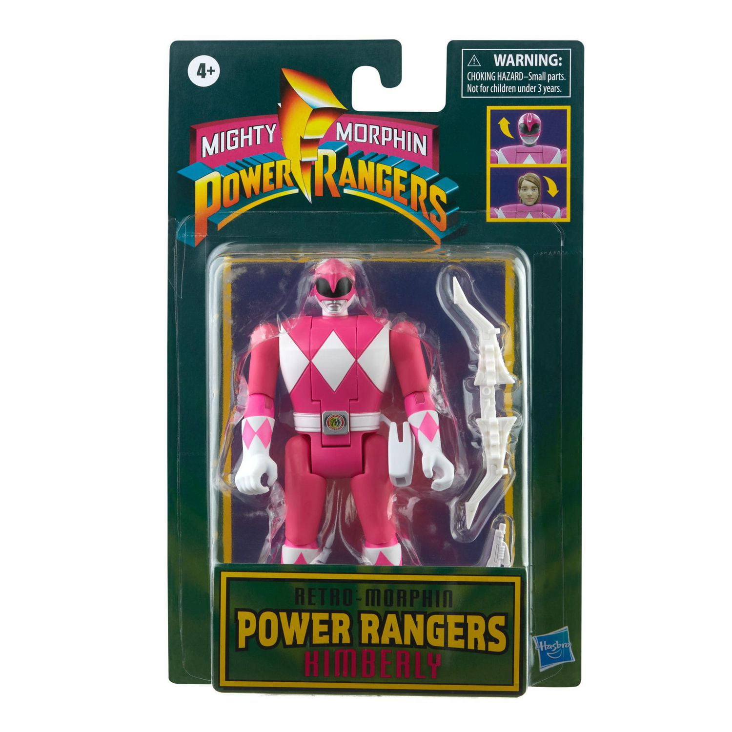 Power Rangers Retro-Morphin Pink Ranger Kimberly Fliphead Action Figure ...