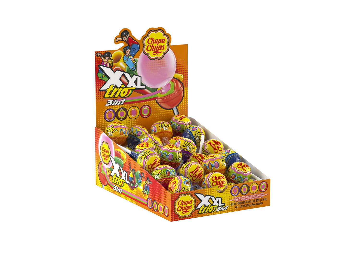 Click here for Chupa Chups  Xxl Trio  Bubble Gum Filled Lollipop... prices