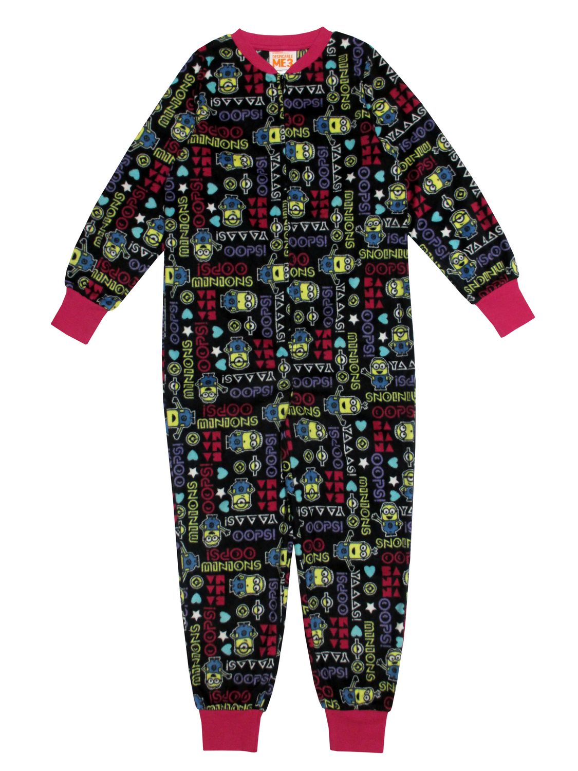 Despicable Me 3 Yaaas-Minion Girls' Long Sleeve Zip up Onesie | Walmart ...