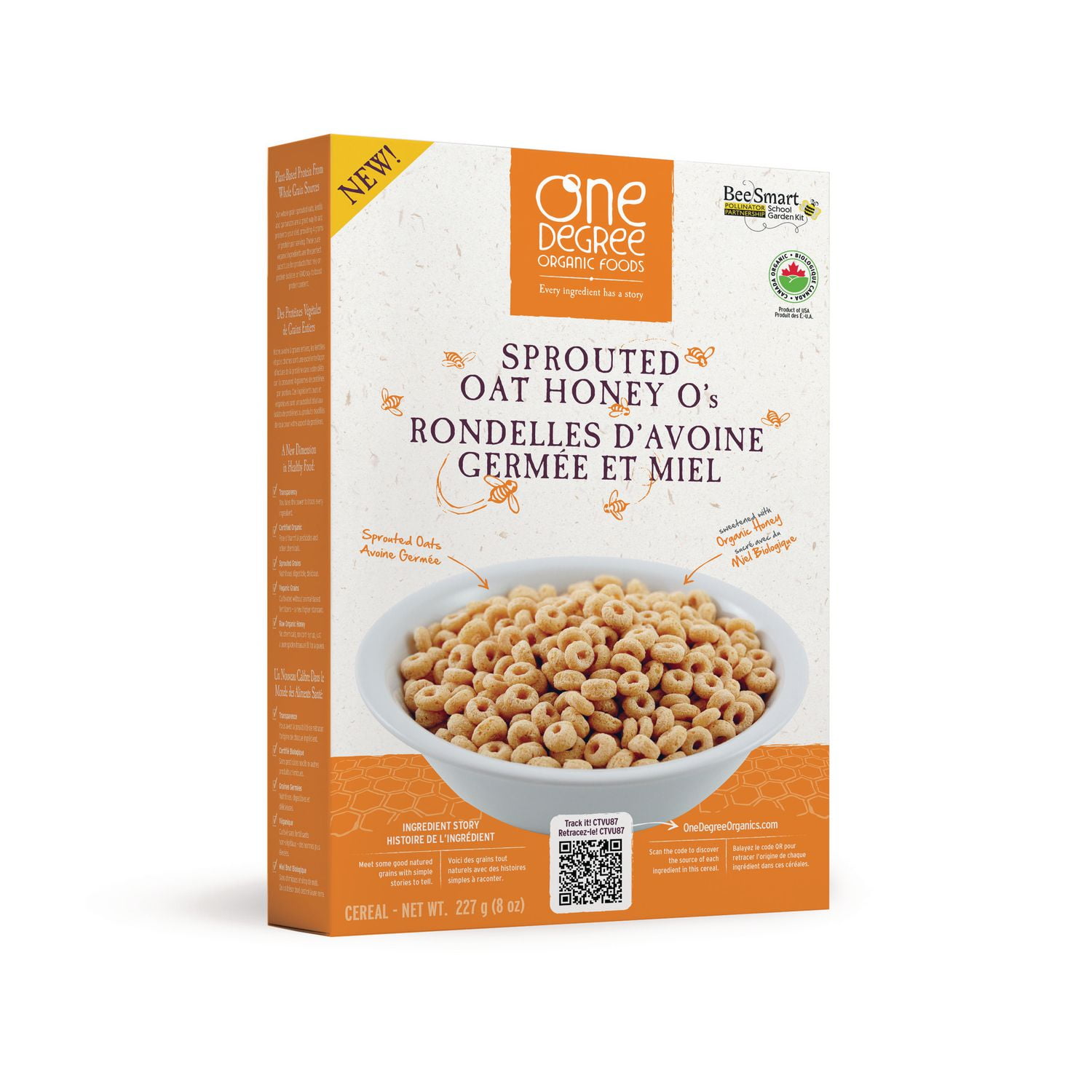 One Degree Sprouted Oat Honey O's Cereal | Walmart Canada