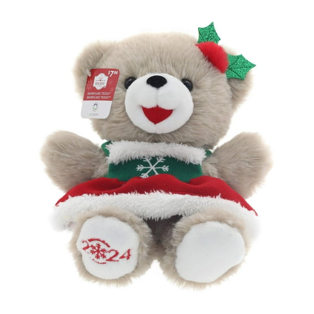 Holiday Time 9” Snowflake Teddy Brown and Red Girl - Walmart.ca
