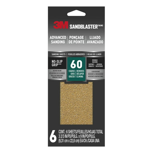 3M™ SandBlaster™ Advanced Sanding Sanding Sheets 11060-G-6, with NO ...