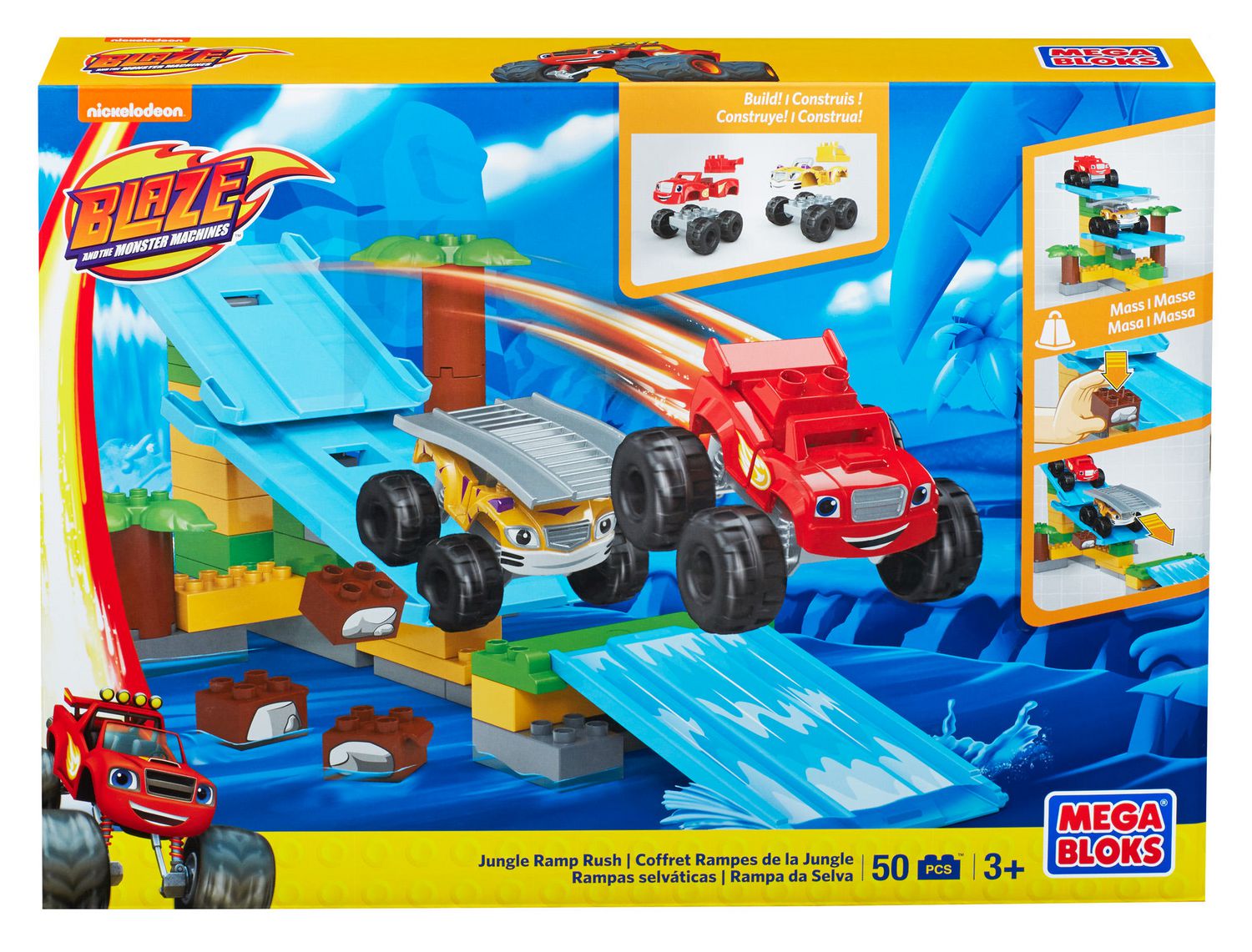 MEGA BLOKS Blaze And The Monster Machines Jungle Ramp Rush Building Set ...